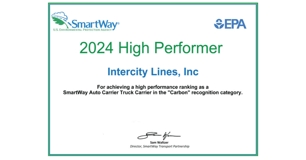 Intercity Lines Named 2024 EPA SmartWay High Performer in Auto ...